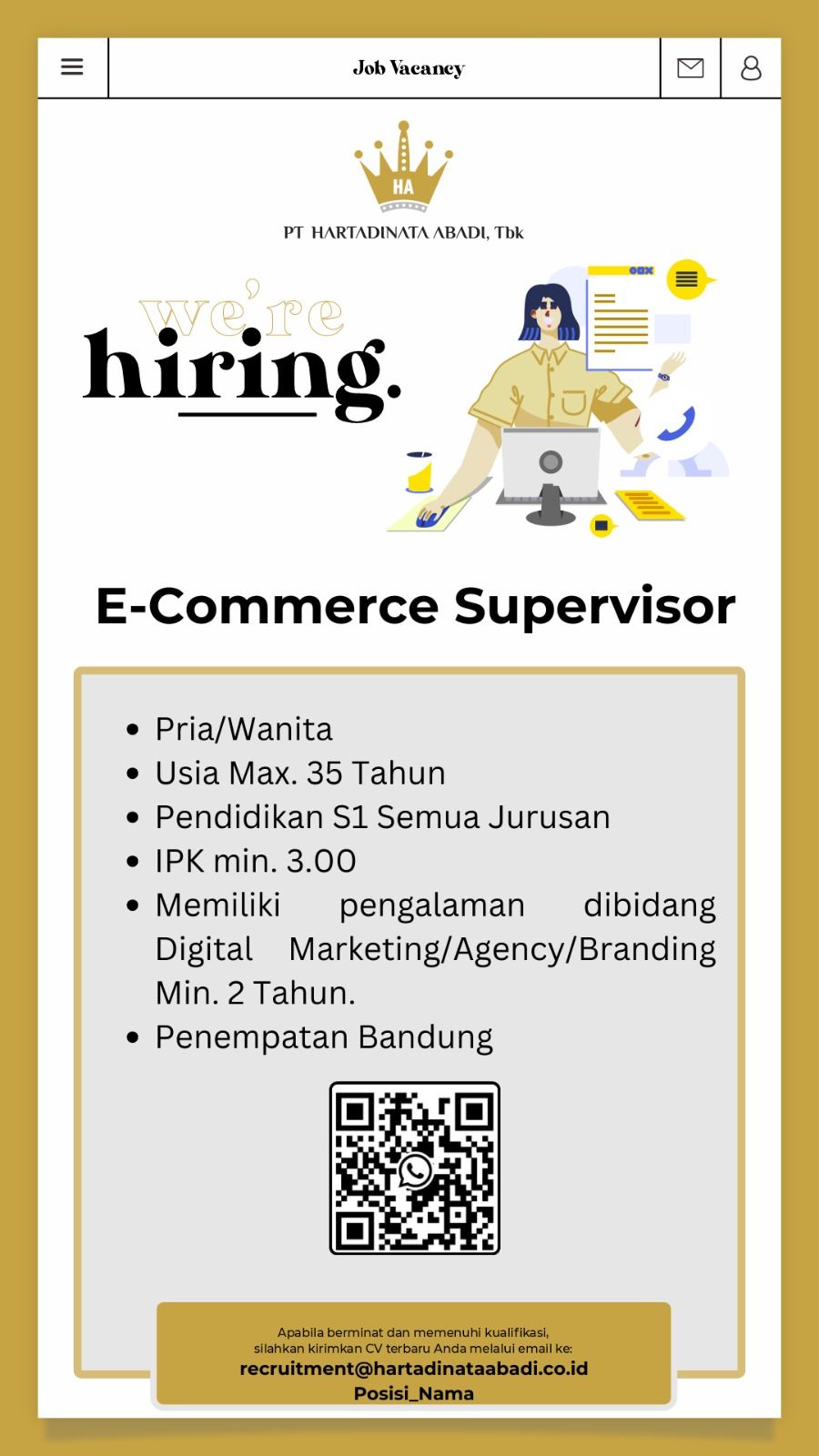 Okky Krisna on LinkedIn: kami mencari talent untuk posisi berikut Okky Krisna on LinkedIn: kami mencari talent untuk posisi berikut