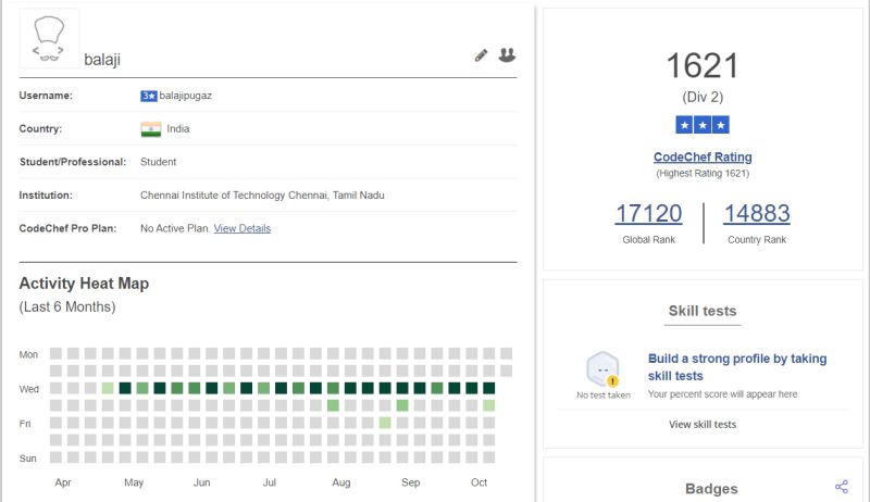 Balaji Pugazhendi on LinkedIn: #codechef #competitiveprogramming Balaji Pugazhendi on LinkedIn: #codechef #competitiveprogramming