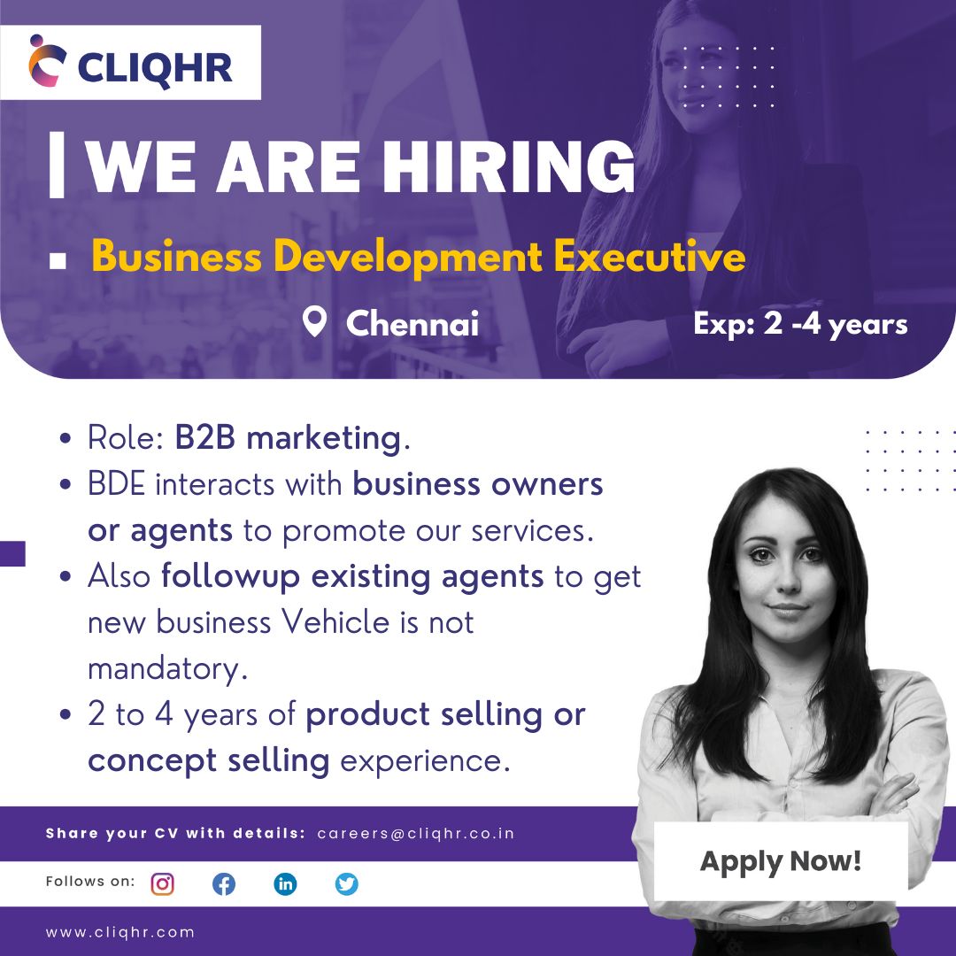 CLIQHR Recruitment Services on LinkedIn: #hiring #bde # ... CLIQHR Recruitment Services on LinkedIn: #hiring #bde # ...