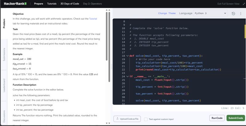 #30daysofcode #hackerrank #day2 #codingpractice #problemsolving #python ... #30daysofcode #hackerrank #day2 #codingpractice #problemsolving #python ...