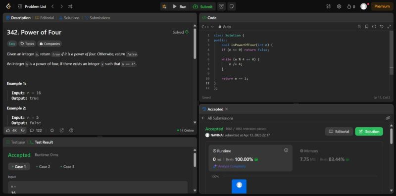 #30daysofcode #codingjourney #leetcode #cpp #recursion #poweroffour ... #30daysofcode #codingjourney #leetcode #cpp #recursion #poweroffour ...