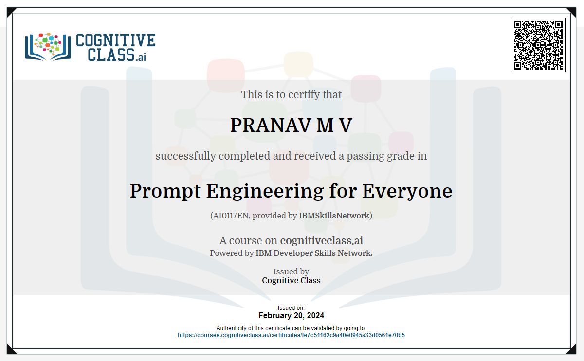 PRANAV M V on LinkedIn: #aiwhiz #promptmaster PRANAV M V on LinkedIn: #aiwhiz #promptmaster