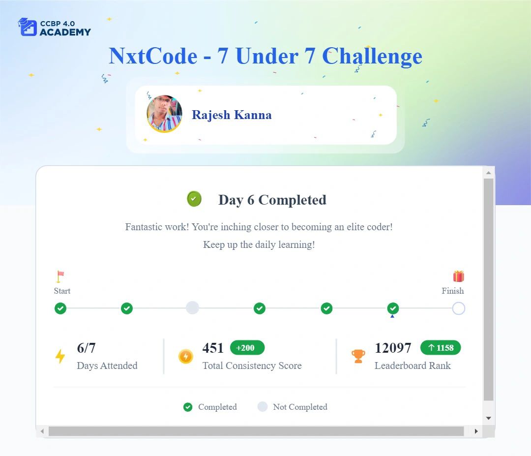 Rajesh Kanna on LinkedIn: #nxtwave #codechallenge #python Rajesh Kanna on LinkedIn: #nxtwave #codechallenge #python