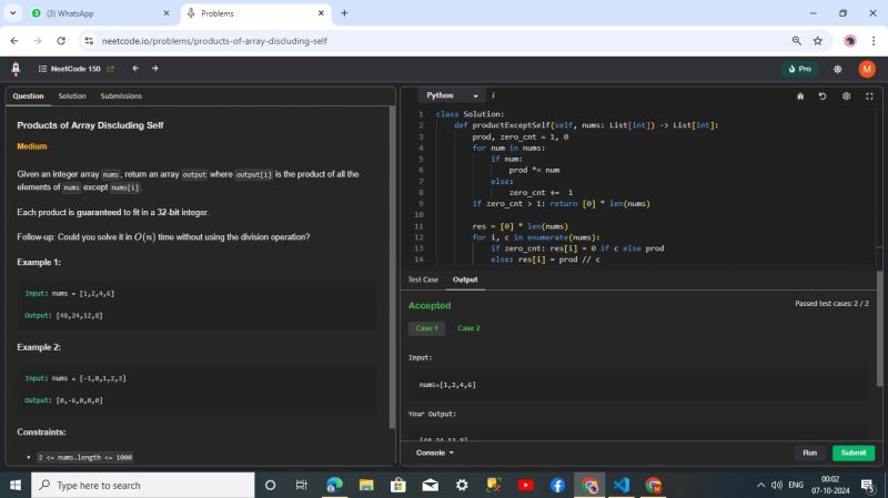 Sharumathi G on LinkedIn: 🚀 Problem Solved: Product of Array Except ... Sharumathi G on LinkedIn: 🚀 Problem Solved: Product of Array Except ...