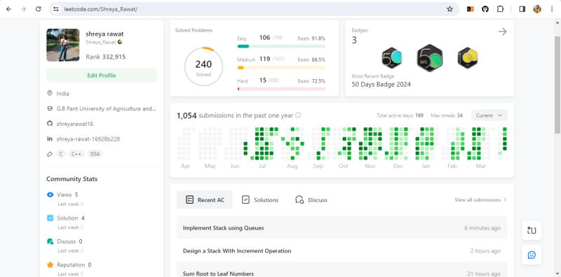 #100daysofcodechallenge: Solving problems on #leetcode | Shreya Rawat ... #100daysofcodechallenge: Solving problems on #leetcode | Shreya Rawat ...