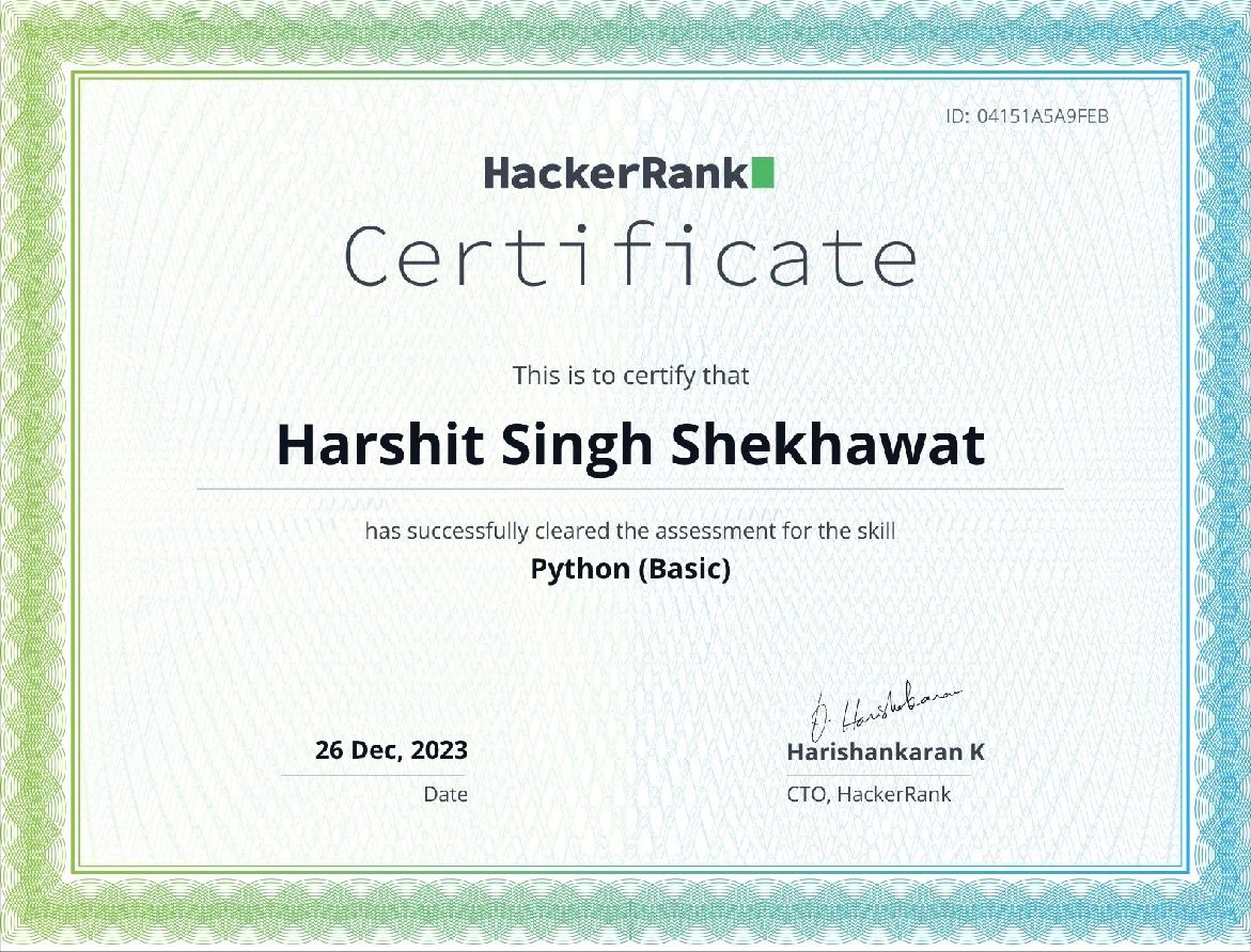 Harshit Singh Shekhawat on LinkedIn: 🚀 Successfully cleared Basic ... Harshit Singh Shekhawat on LinkedIn: 🚀 Successfully cleared Basic ...