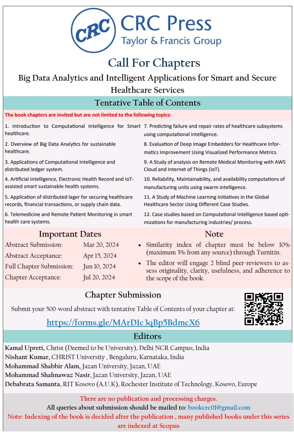 Nishant Kumar on LinkedIn: I am glad to share the Call for Chapters for ... Nishant Kumar on LinkedIn: I am glad to share the Call for Chapters for ...