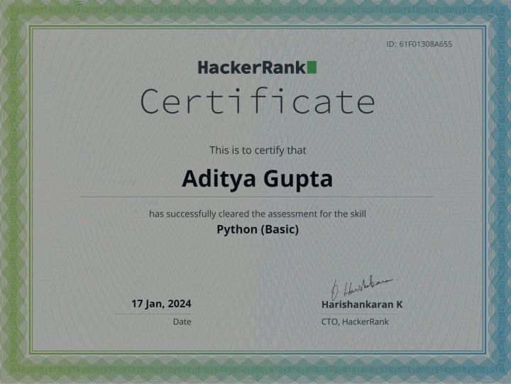 Aditya Gupta on LinkedIn: #python #certificationcomplete #codingjourney Aditya Gupta on LinkedIn: #python #certificationcomplete #codingjourney