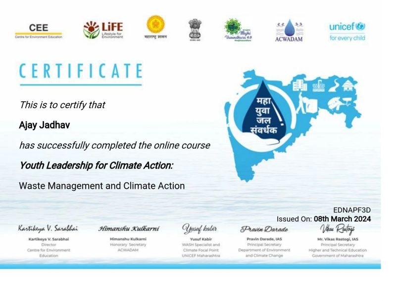 Ajay Jadhav on LinkedIn: #course #environment #internship Ajay Jadhav on LinkedIn: #course #environment #internship