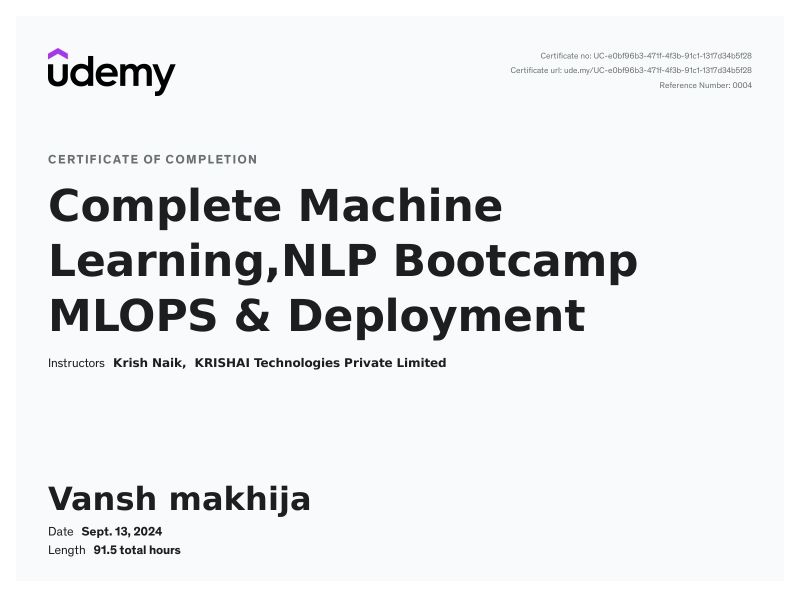 Vansh Makhija on LinkedIn: #machinelearning #nlp #mlops #deployment #ai ... Vansh Makhija on LinkedIn: #machinelearning #nlp #mlops #deployment #ai ...