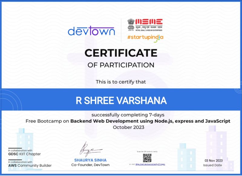 Shree Varshana Ramesh Chandraseelan on LinkedIn: #backenddevelopment # ... Shree Varshana Ramesh Chandraseelan on LinkedIn: #backenddevelopment # ...