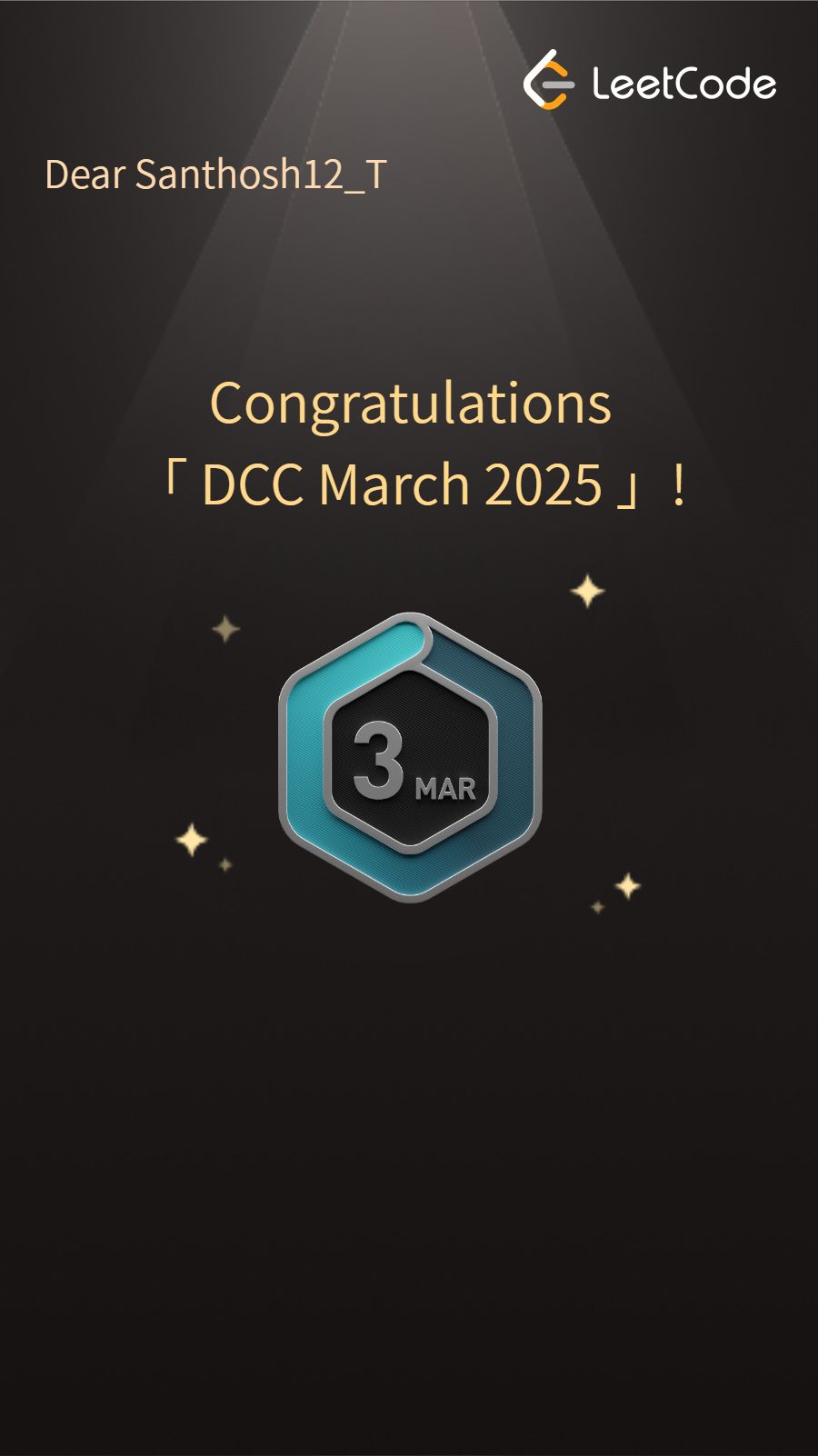š March LeetCode Daily Challenge: Completed! šÆ Iām excited to share ... š March LeetCode Daily Challenge: Completed! šÆ Iām excited to share ...