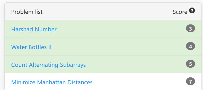 🏆 Just completed this weekly LeetCode contest! Managed to solve 3 out ... 🏆 Just completed this weekly LeetCode contest! Managed to solve 3 out ...
