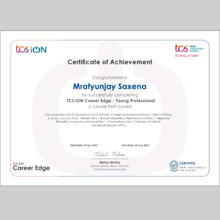 #connections #tcsion #careeredge #professional #course | Mratyunjay Saxena #connections #tcsion #careeredge #professional #course | Mratyunjay Saxena