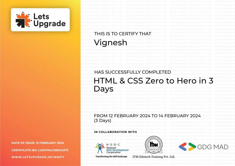 #html #css #webdevelopment #letsupgrade #lifelonglearning #b | Vignesh .V #html #css #webdevelopment #letsupgrade #lifelonglearning #b | Vignesh .V