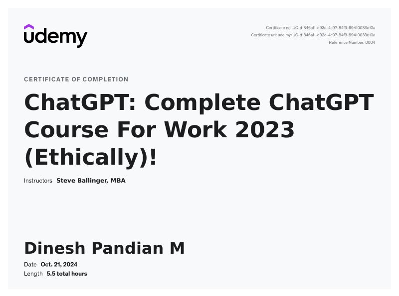 #ai #chatgpt #learning #professionalgrowth #udemy #ethicalai | Dinesh ... #ai #chatgpt #learning #professionalgrowth #udemy #ethicalai | Dinesh ...