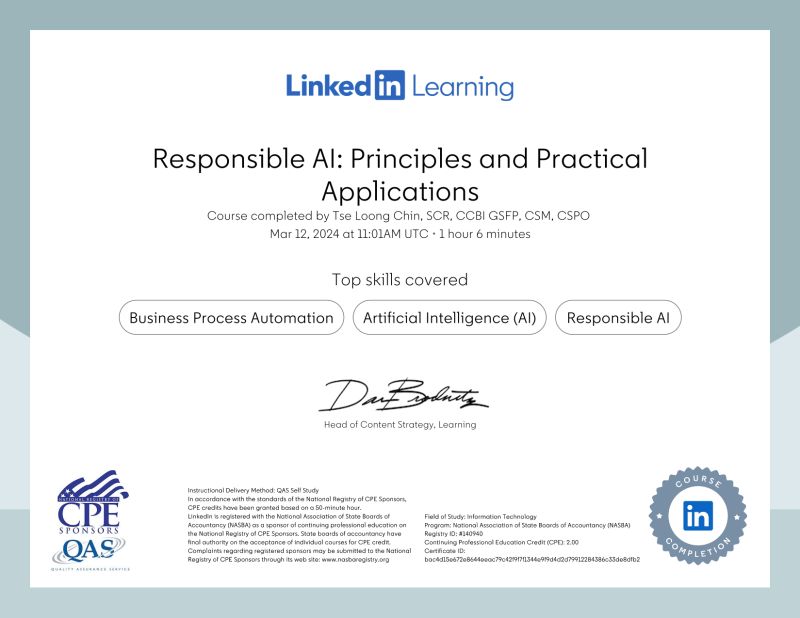 Tse Loong Chin, SCR, CCBI GSFP, CSM, CSPO on LinkedIn: Certificate of ... Tse Loong Chin, SCR, CCBI GSFP, CSM, CSPO on LinkedIn: Certificate of ...