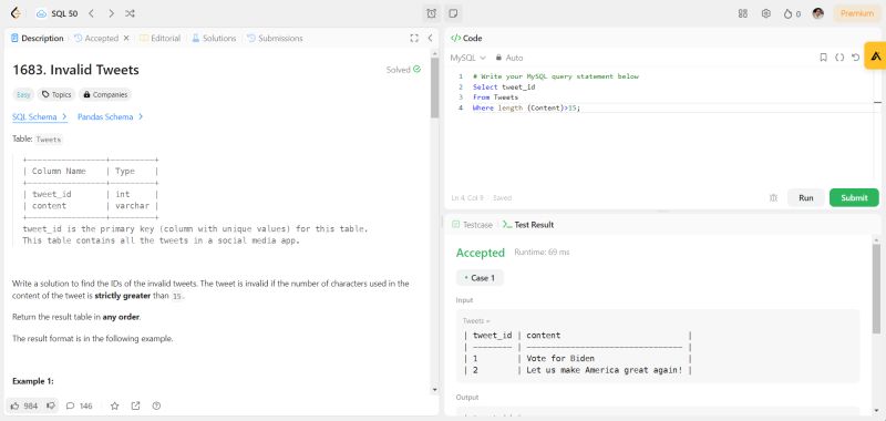 Saleha Parween on LinkedIn: #day5 #leetcode #leetcode #sql #leetcode # ... Saleha Parween on LinkedIn: #day5 #leetcode #leetcode #sql #leetcode # ...
