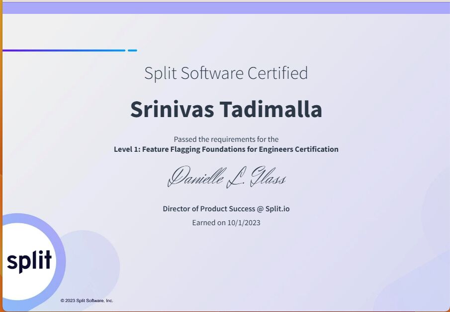 Srinivas Tadimalla on LinkedIn: #split Srinivas Tadimalla on LinkedIn: #split
