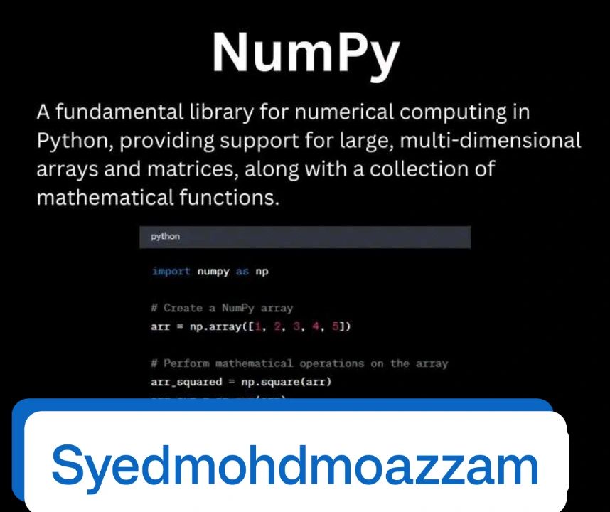 syed mohd moazzam on LinkedIn: NumPy is a Python library that provides ... syed mohd moazzam on LinkedIn: NumPy is a Python library that provides ...
