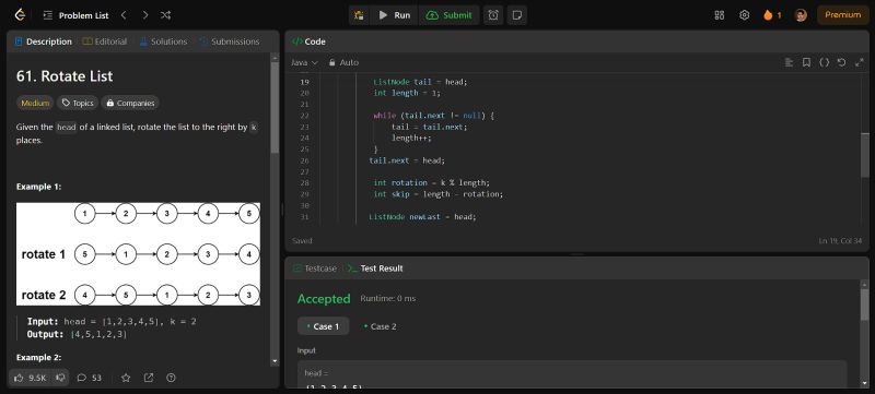 #codingchallenge #day25 #leetcode #rotationlist #stack #queue… | Aakash ... #codingchallenge #day25 #leetcode #rotationlist #stack #queue… | Aakash ...