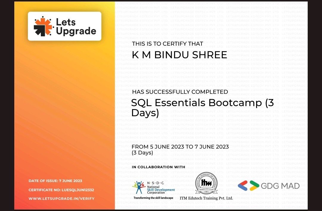 K M BINDU SHREE on LinkedIn: #letsupgrade K M BINDU SHREE on LinkedIn: #letsupgrade