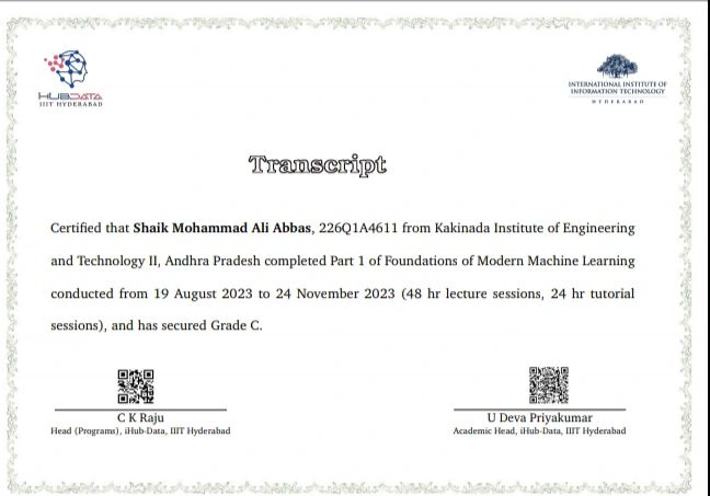 Shaik Mohammad Ali Abbas on LinkedIn: Hello! 👋🏽 Iam glad to inform that ... Shaik Mohammad Ali Abbas on LinkedIn: Hello! 👋🏽 Iam glad to inform that ...
