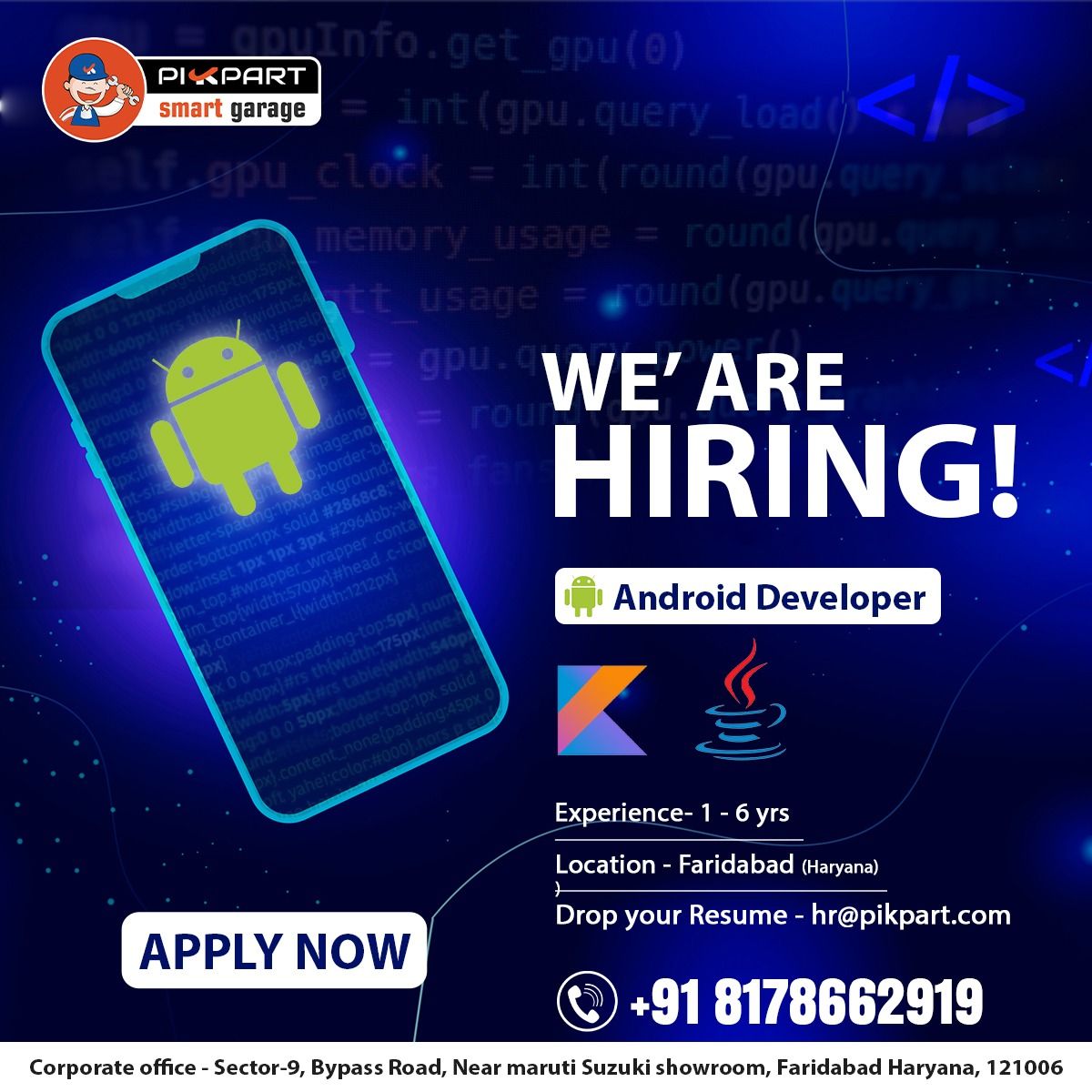 Smart Garage by Pikpart on LinkedIn: #hiringnow #job #androiddeveloper ... Smart Garage by Pikpart on LinkedIn: #hiringnow #job #androiddeveloper ...