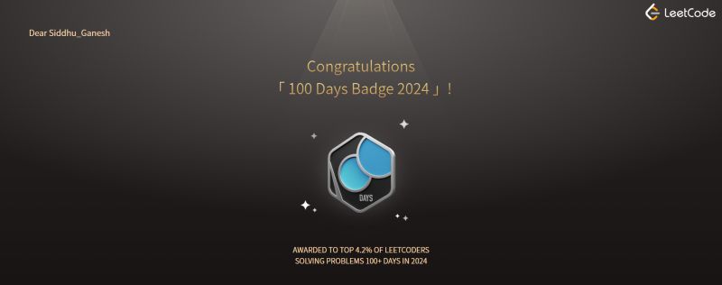 PEDDIREDDY SIDDHU GANESH on LinkedIn: 🌟 LeetCode 100 Days Challenge ... PEDDIREDDY SIDDHU GANESH on LinkedIn: 🌟 LeetCode 100 Days Challenge ...