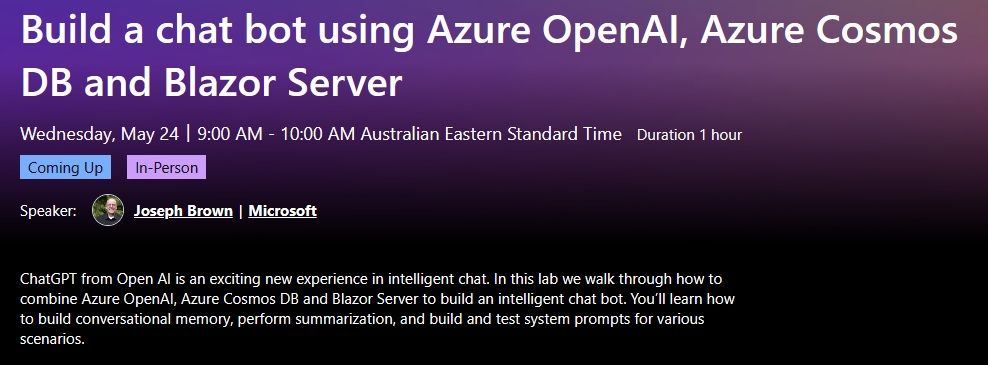 Patrik Bihammar on LinkedIn: #msbuild #openai #azurecosmosdb Patrik Bihammar on LinkedIn: #msbuild #openai #azurecosmosdb