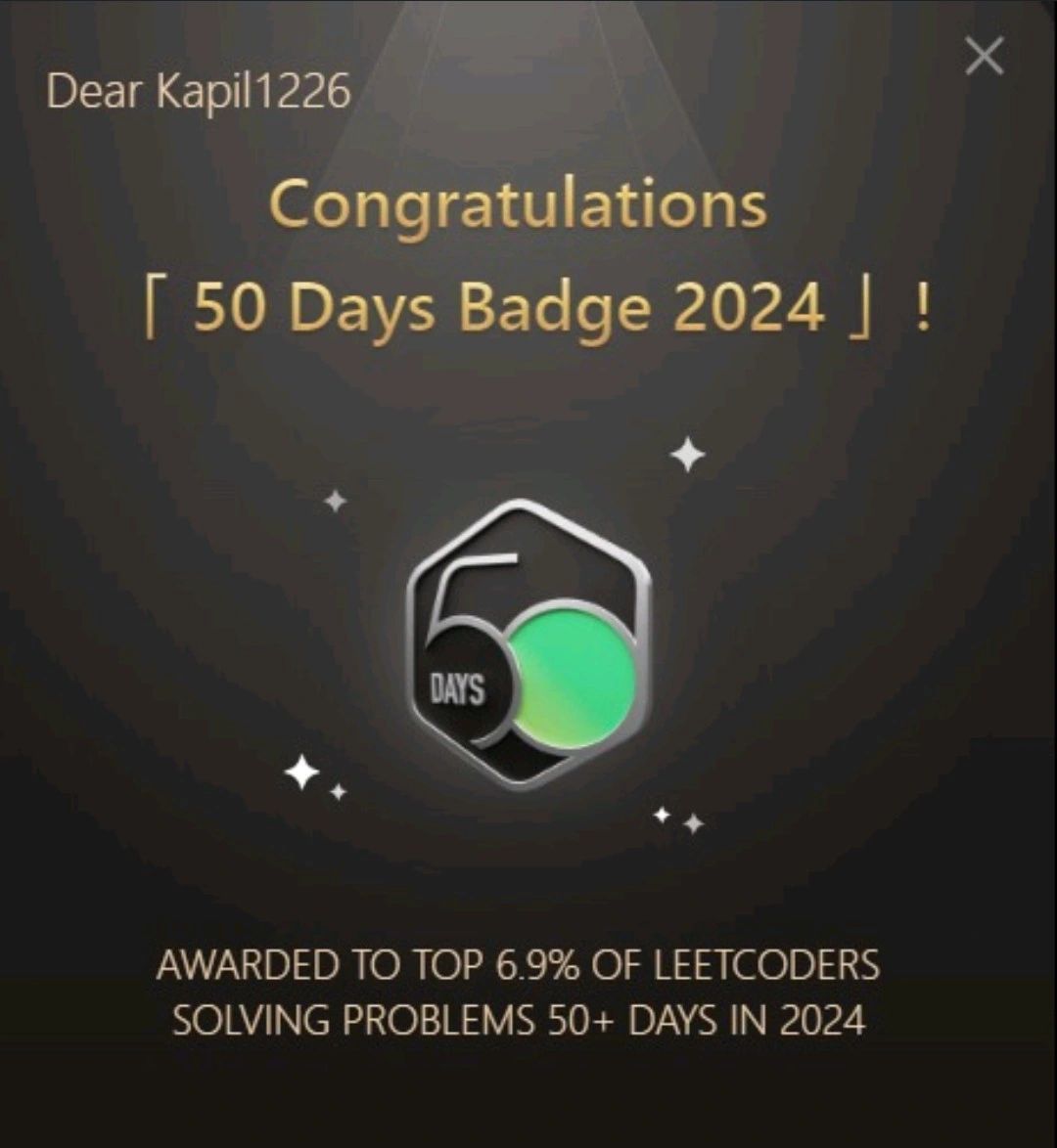 Kapil Gangwar on LinkedIn: #leetcode #milestone #codingjourney # ... Kapil Gangwar on LinkedIn: #leetcode #milestone #codingjourney # ...