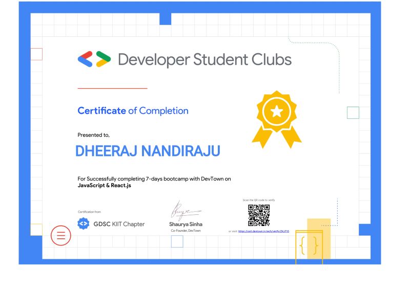 Completed React.js Bootcamp by DevTown | Dheeraj Nandiraju posted on ... Completed React.js Bootcamp by DevTown | Dheeraj Nandiraju posted on ...