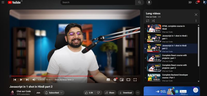 Hitesh Choudhary sir's JavaScript course on YouTube | Kapil poonia ... Hitesh Choudhary sir's JavaScript course on YouTube | Kapil poonia ...