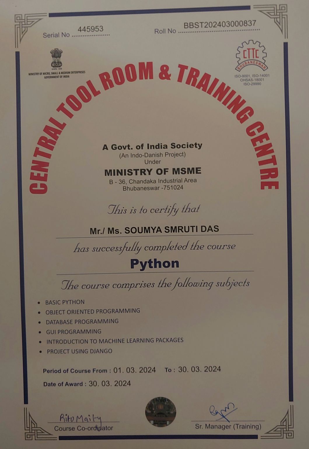 Soumya Smruti Das on LinkedIn: Completed My Python Course and ... Soumya Smruti Das on LinkedIn: Completed My Python Course and ...
