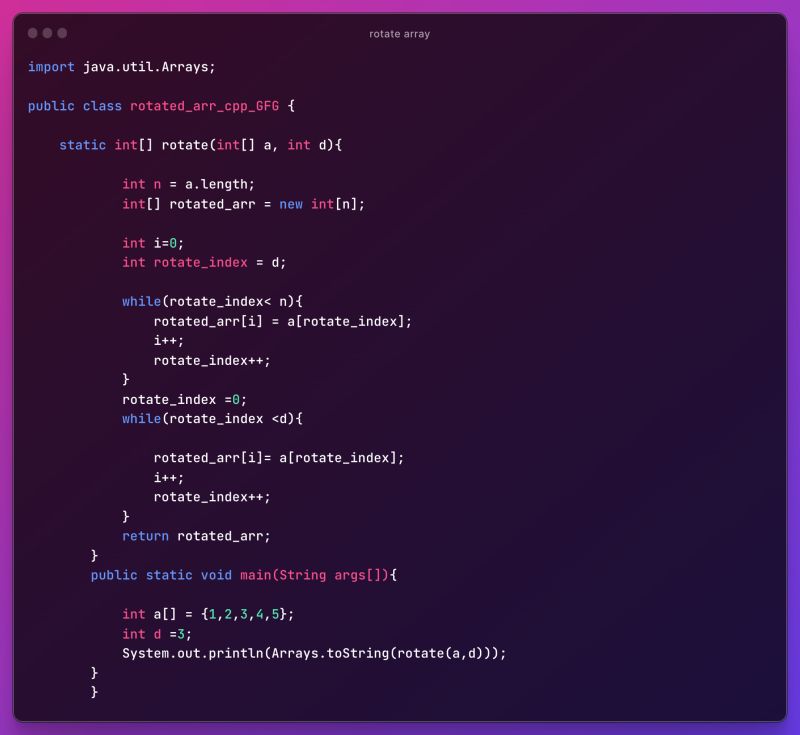 Reedam Ranjan on LinkedIn: #rotate #java #100daysofcode #datastructures Reedam Ranjan on LinkedIn: #rotate #java #100daysofcode #datastructures