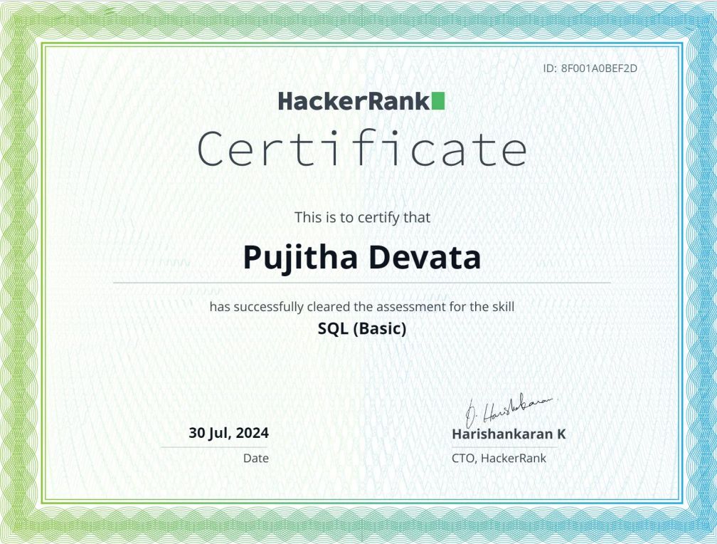 pujitha devata on LinkedIn: #sql #dataanalysis #hackerrank # ... pujitha devata on LinkedIn: #sql #dataanalysis #hackerrank # ...