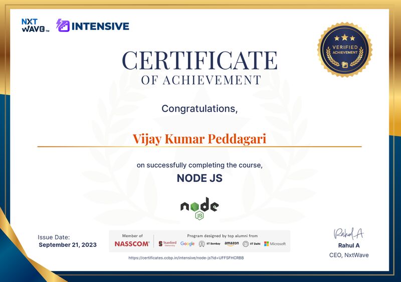 Vijay Kumar Peddagari on LinkedIn: #nodejs #nxtwave #ccbp #ccbpian # ... Vijay Kumar Peddagari on LinkedIn: #nodejs #nxtwave #ccbp #ccbpian # ...