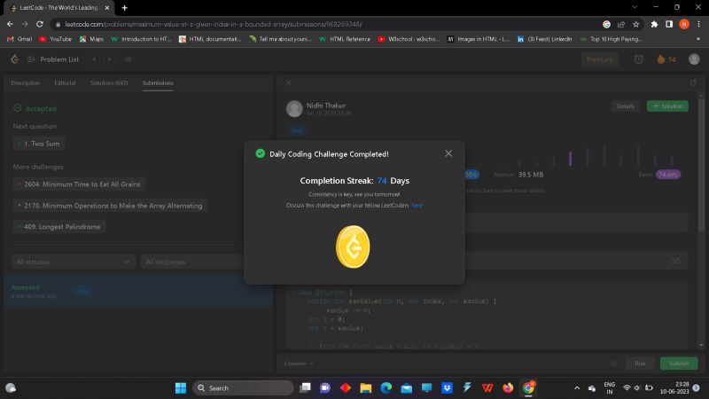 Nidhi Thakur on LinkedIn: #365daysofcode #junecodingchallenge #leetcode ... Nidhi Thakur on LinkedIn: #365daysofcode #junecodingchallenge #leetcode ...