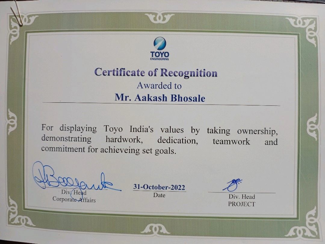 Akash B. on LinkedIn: Certificate of Recognition Akash B. on LinkedIn: Certificate of Recognition