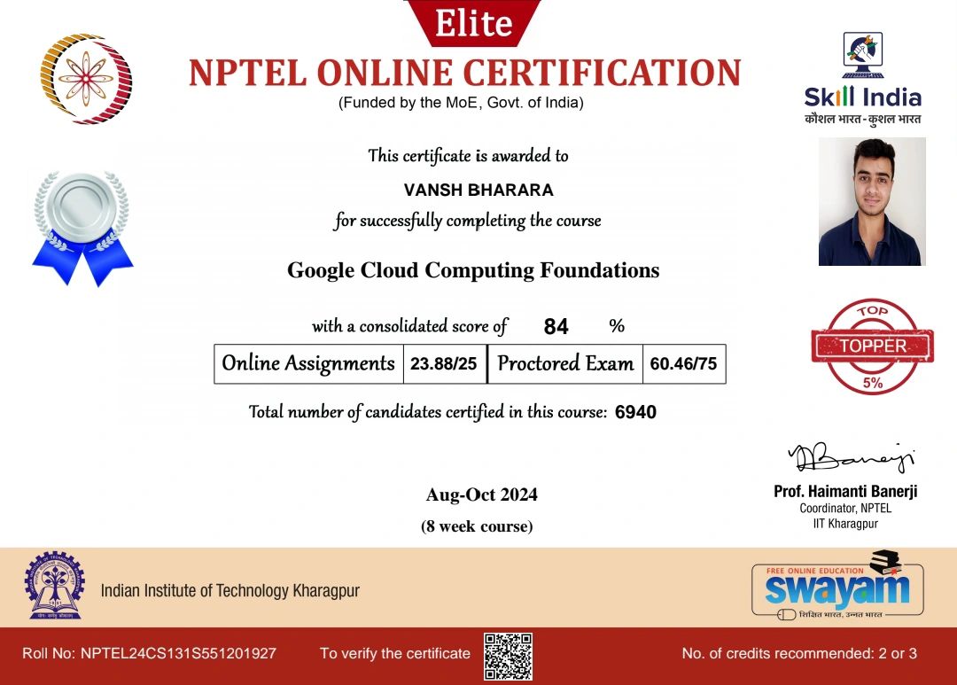 Vansh Bharara on LinkedIn: #googlecloud #cloudcomputing #nptel # ... Vansh Bharara on LinkedIn: #googlecloud #cloudcomputing #nptel # ...