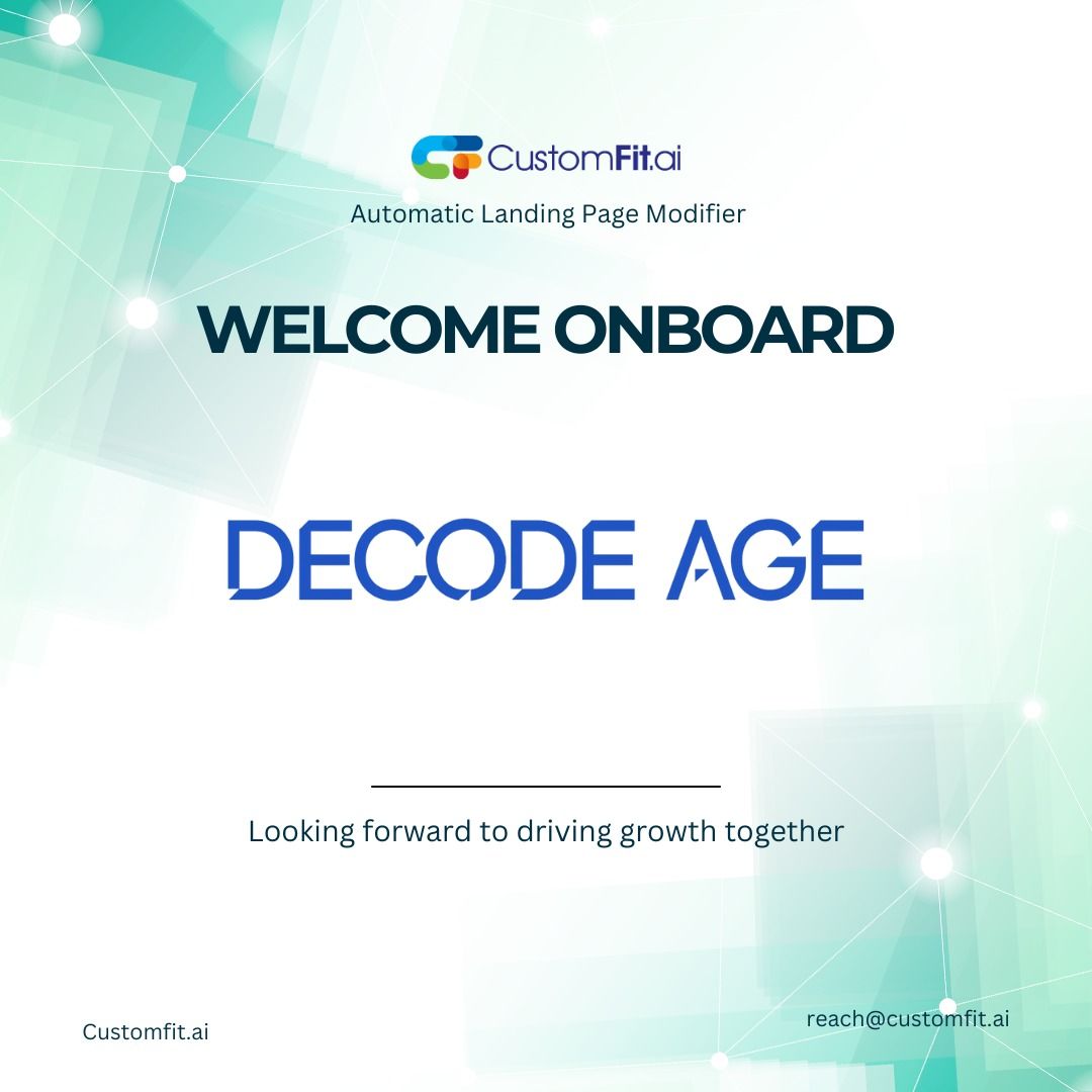 Thrilled to Welcome Decode Age® to the CustomFit.ai Family! Decode Age ... Thrilled to Welcome Decode Age® to the CustomFit.ai Family! Decode Age ...