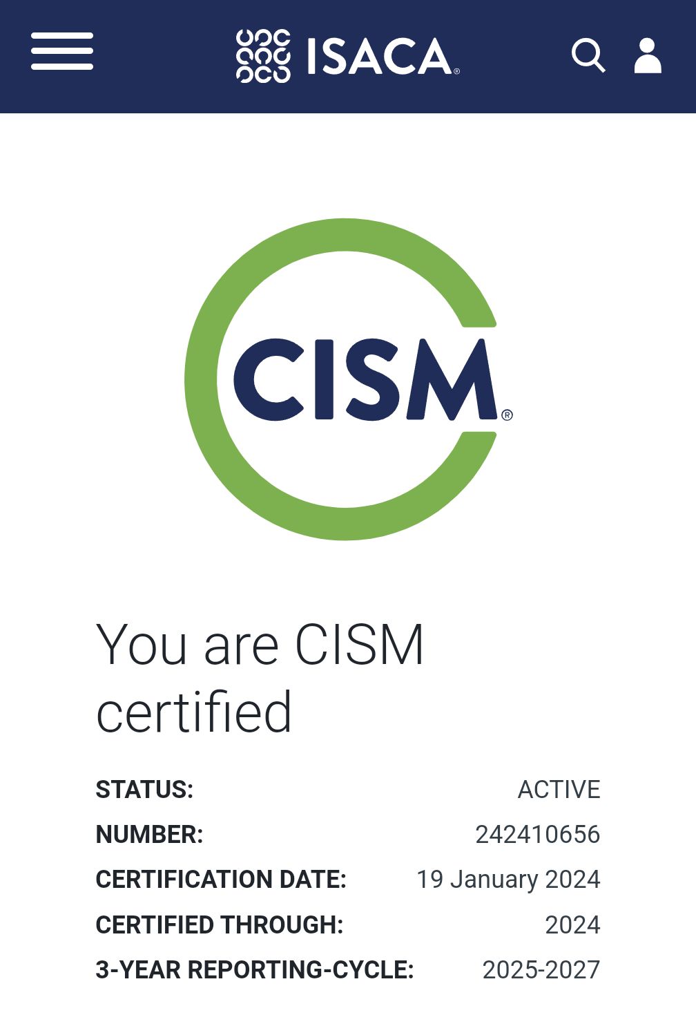Earned ISACA certification with great support | Marcelo Cabus Masur ... Earned ISACA certification with great support | Marcelo Cabus Masur ...