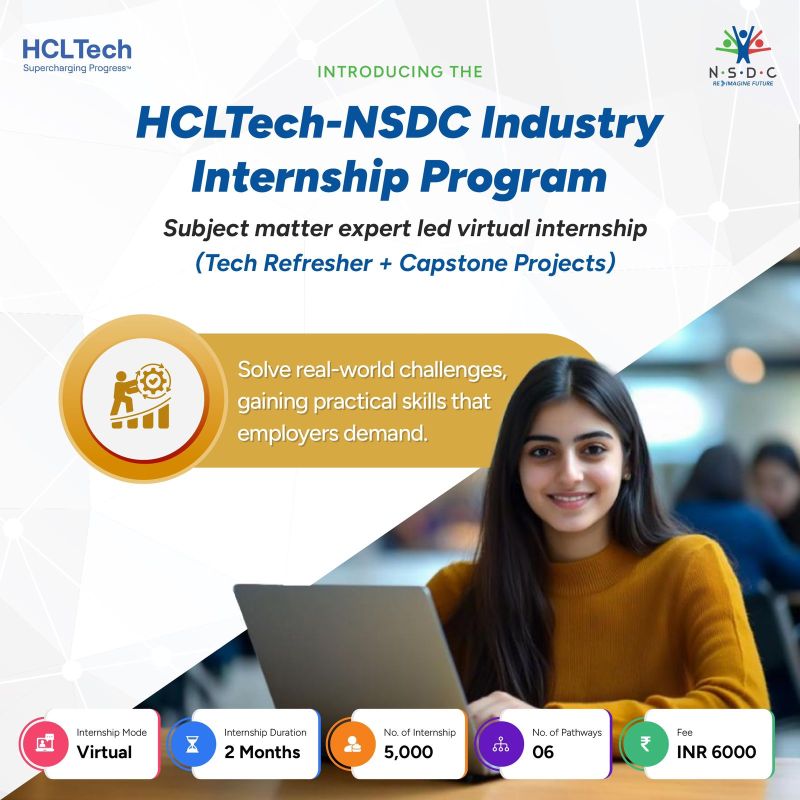 Introducing the HCLTech-NSDC Industry Internship Program for ALL — an ... Introducing the HCLTech-NSDC Industry Internship Program for ALL — an ...