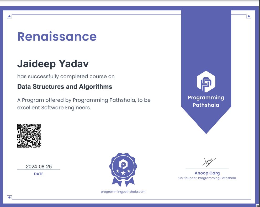 Jaideep Yadav on LinkedIn: #dsa #programmingpathshala #leetcode #coding Jaideep Yadav on LinkedIn: #dsa #programmingpathshala #leetcode #coding