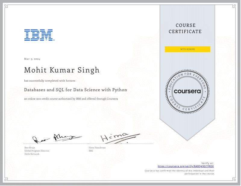 Mohit Kumar Singh on LinkedIn: #datascience #sql #python #ibm #coursera ... Mohit Kumar Singh on LinkedIn: #datascience #sql #python #ibm #coursera ...