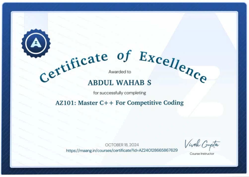 Abdul Wahab on LinkedIn: #cplusplus #algozenith #coding # ... Abdul Wahab on LinkedIn: #cplusplus #algozenith #coding # ...