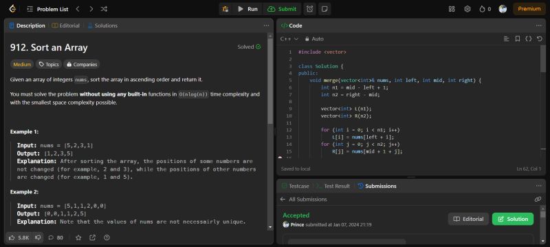 Day 98 of #100daysofcodechallenge: Sort an Array | Prince Soni posted ... Day 98 of #100daysofcodechallenge: Sort an Array | Prince Soni posted ...