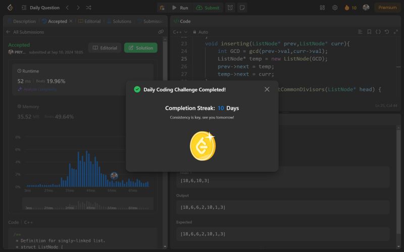 My LeetCode challenge: Insert GCD in linked list | Priyobroto Karmakar ... My LeetCode challenge: Insert GCD in linked list | Priyobroto Karmakar ...