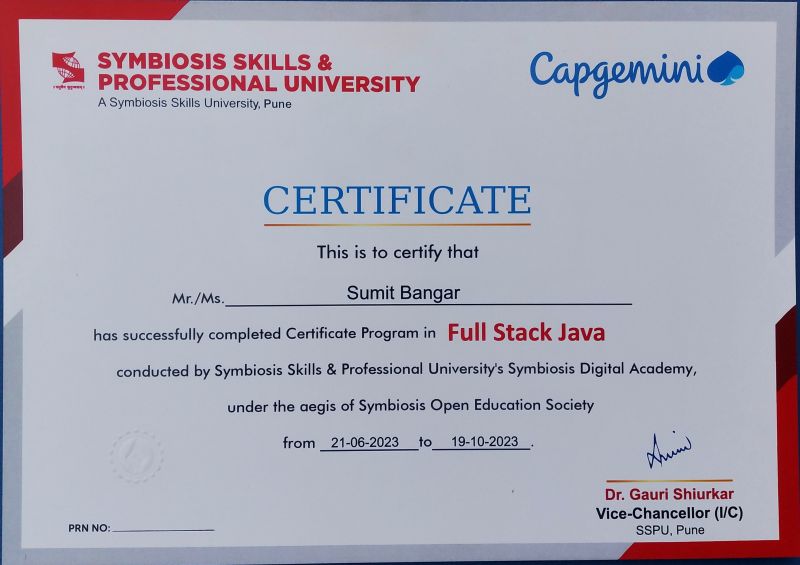 Sumit Bangar on LinkedIn: #fullstackjava #capgemini #javadevelopment # ... Sumit Bangar on LinkedIn: #fullstackjava #capgemini #javadevelopment # ...