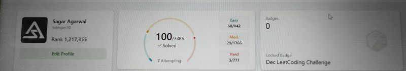 Sagar Agarwal on LinkedIn: #coding #leetcode #100daysofcode Sagar Agarwal on LinkedIn: #coding #leetcode #100daysofcode